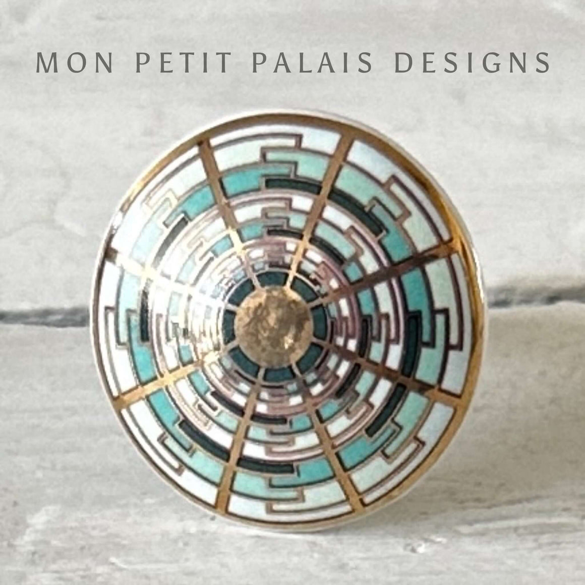 Kaylyn Green & Emerald Ceramic Knob